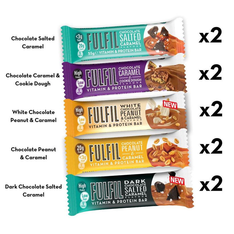 Caramel Protein Bar Selection Box - 10x55g – FULFIL Ireland