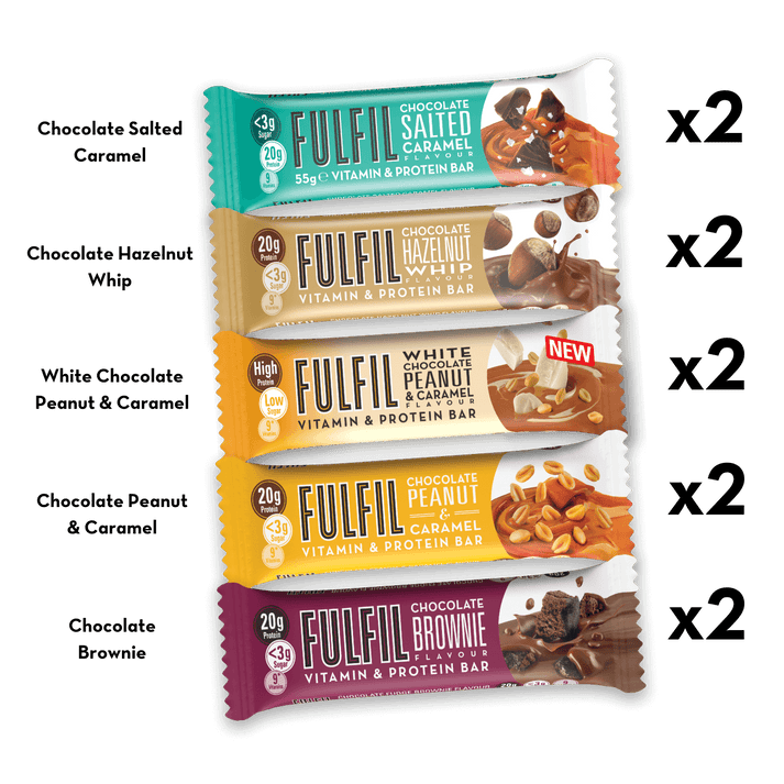 Top 5 Flavours Protein Bar Selection Box - 10x55g – FULFIL Ireland